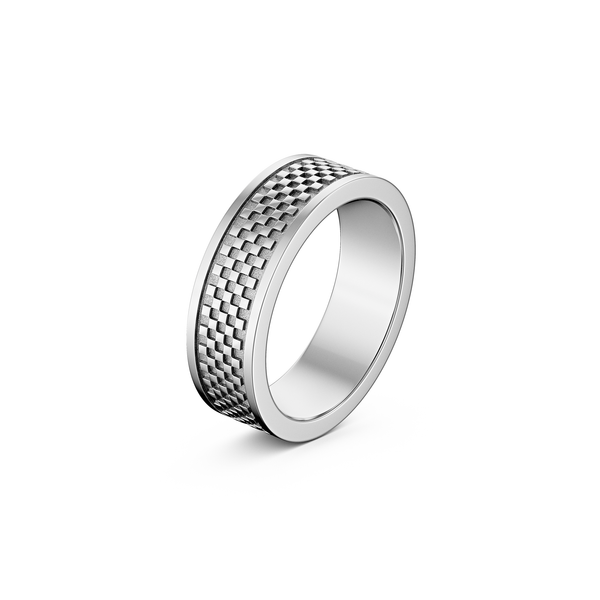 Checker Band Ring – CadCamNYC | Custom Jewelry